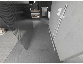 Mexen Kioto, sprchová zástěna Walk-In 110 x 200 cm, 8mm sklo s žebrovým vzorem, bílá profil, 800-110-002-20-09
