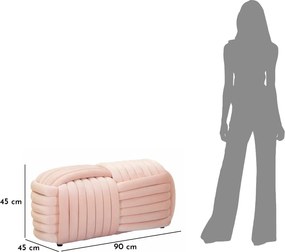 Lavice Softy 90 cm samet růžová