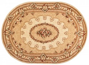 Kusový koberec klasický vzor béžový ovál 150x295cm