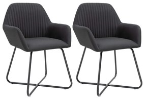 Jídelní židle 2 ks černé textil 249813