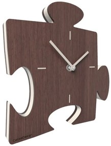 Designové hodiny 55-10-1 CalleaDesign Puzzle clock 23cm (více barevných variant) Barva čokoládová-69 - RAL8017 Dýha bělený dub - 81