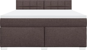 Box spring postel s matrací tmavě hnědá 180x200 cm textil 3288270