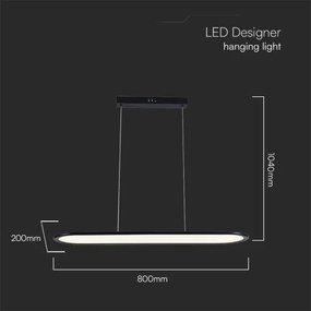 LED Lustr na lanku LED/24W/230V 3000K černá