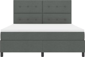 Postel s boxspringem s čelo Tmavě šedá 180 x 200 cm textil 3339407