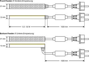 SLC SM17210 LED pásek Neon Flex 230V Top 1-50m 8W/m 415lm/m 2700K Ra80 stmívatelný IP65 1m - TLG