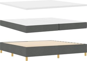 Postel s boxspringem s čelo Tmavě šedá 200 x 200 cm textil 3340838