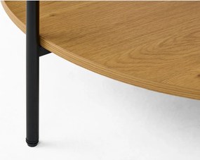 Kulatý konferenční stolek se skleněnou deskou v přírodní barvě ø 84 cm Hassel – Unique Furniture