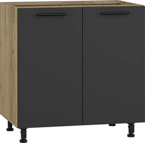 Dolní kuchyňská skříňka VITO - 80x82x52 cm - dub craft/antracitová