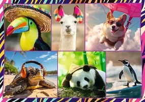TREFL Puzzle Zábavná zvířata / 4x 250 dílků / od 7 let