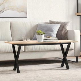 Konferenční stolek s X rámem 110x40x45 cm borové dřevo a ocel 3282689