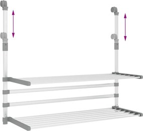 Sušák na prádlo na balkon 89 x 25 x (60–95) cm hliník 154605
