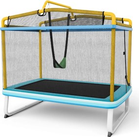Costway Obdélníková trampolína 3-in-1 pro děti trampolína pro volný čas se sítí