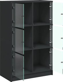 Highboard s dvířky černý 68 x 37 x 109 cm kompozitní dřevo 3295851