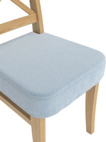 Sedák na židli IKEA Ingolf barva modrá látka pletený vzor