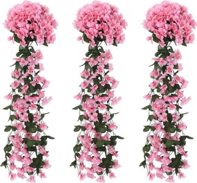 vidaXL Umělé květinové girlandy 3 ks 85 cm [359049] Barva: Růžová