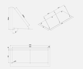 Doporro skleněná vchodová stříška 200x90cm VSG 13,14mm