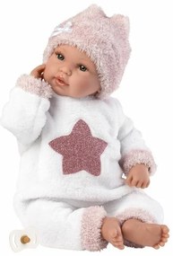 Llorens 63648 NEW BORN - realistická panenka miminko se zvuky a měkkým látkovým tělem 36cm