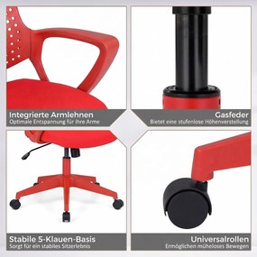 Costway Ergonomická kancelářská židle s prodyšným síťovaným opěradlem, výškově