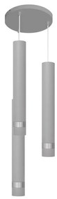Helam | LED Lustr na lanku TUBA 3xGU10/6,5W/230V šedá/lesklý chrom | HE1302