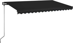 Ručně zatahovací markýza s LED světlem 400 x 350 cm antracitová 3069184