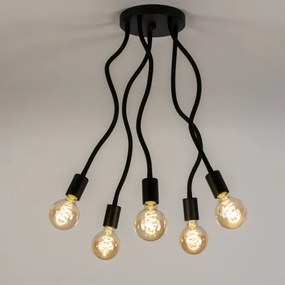 Stropní černé svítidlo Flexi Bulb 5 Black
