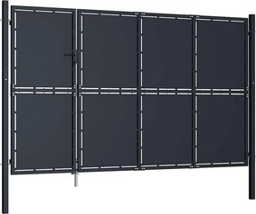 Zahradní brána ocelová 350 x 150 cm antracitová 144538