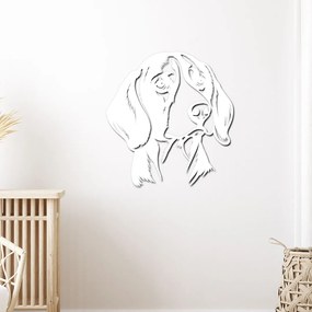 dřevo života Dřevěný obraz psa Bígl Zvolte rozměr (cm): 37x40, Zvolte barvu dekoru: Bílá