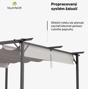 Blumfeldt Pantheon Robust Pergola, 3x3 m, práškově lakovaná ocel, odolná vůči povětrnostním vlivům