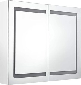 LED koupelnová skříňka se zrcadlem zářivě bílá 80 x 12 x 68 cm 326517