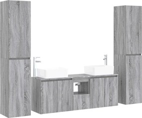Sada koupelnového nábytku 5 ks Šedý Sonoma 33 x 34,5 x 160 cm 3406039
