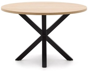 Kulatý jídelní stůl v černo-přírodní barvě ø 120 cm Argo – Kave Home