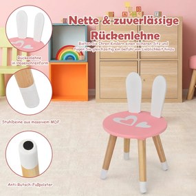 Costway Dětský toaletní stolek s taburetem Princess růžová + – 60 × 34 × 103 cm