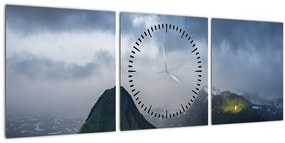 Obraz hor (s hodinami) (90x30 cm)