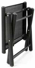 GARTHEN zahradní polohovatelná židle + stolička černá