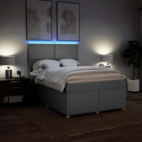 Box spring postel s matrací světle šedá 160 x 200 cm textil 3293624
