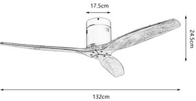 ZEVENTI - Stropní ventilátor SPELLO Wi-Fi Tuya černá/dub + DO