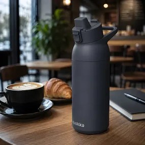 Quokka Tide černá / Sportovní láhev / Nerezová / 700 ml / S pítkem