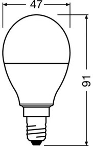 LED žárovka E14 OSRAM STAR+ CL P 4,9W (40W) s dálkovým ovladačem RGBW (teplá bílá 2700K) stmívatelná