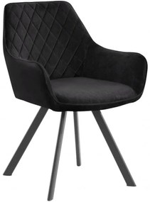 Danish style Jídelní židle Polka, samet, černá / černá