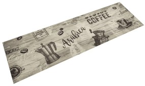 Kuchyňský koberec omyvatelný Káva šedý 45 x 150 cm samet - Default Title