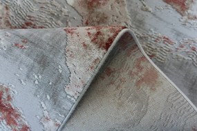 BE Koberec Mitra 3001 TERRA - hnědý šedý červený obdélníkový Rozměr: 60x100 cm