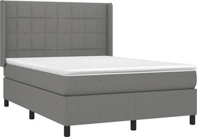 Box spring postel s matrací tmavě šedá 140x200 cm textil 3131434