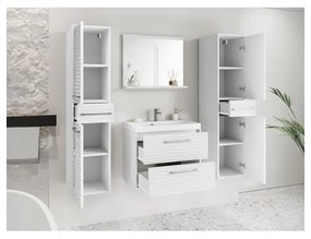 Koupelnový nábytek Tomeq III, Barva: biela / biela fala, Sifon k umyvadlu: ano, Baterie: Economico BYU 020M