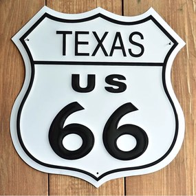 Plechová cedule Route 66 Texas Shield 30cm x 30 cm