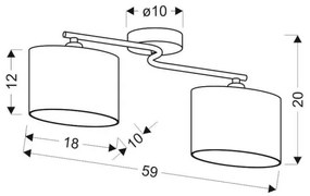 Přisazený lustr BAN 2xE14/40W/230V