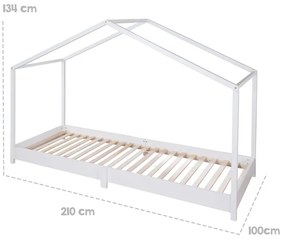 Bílá domečková dětská postel 90x200 cm Montessori – Roba