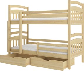 ADRK Furniture Dvoulůžková patrová postel ADA 200x90 CH-ADA-PINE-208-E1472