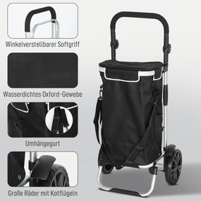 nákupní vozík 3 v 1 skládací s objemem 40 l s možností naložení až 25 kg s chladicí přihrádkou černý