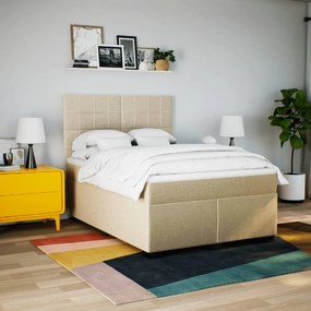 Box spring postel s matrací krémová 160x200 cm textil 3290544