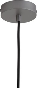 Designová závěsná lampa stříbrná s kouřovým sklem - Kemner